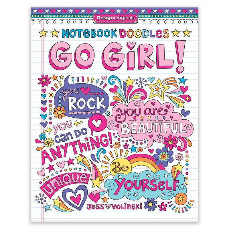 Coloring Book - Notebook Doodles Go Girl! | Lulu Bella Boutique