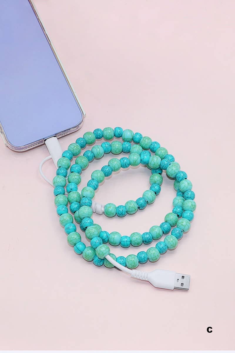 Beaded Dual Usb Fast Charging Cable OS | Lulu Bella Boutique